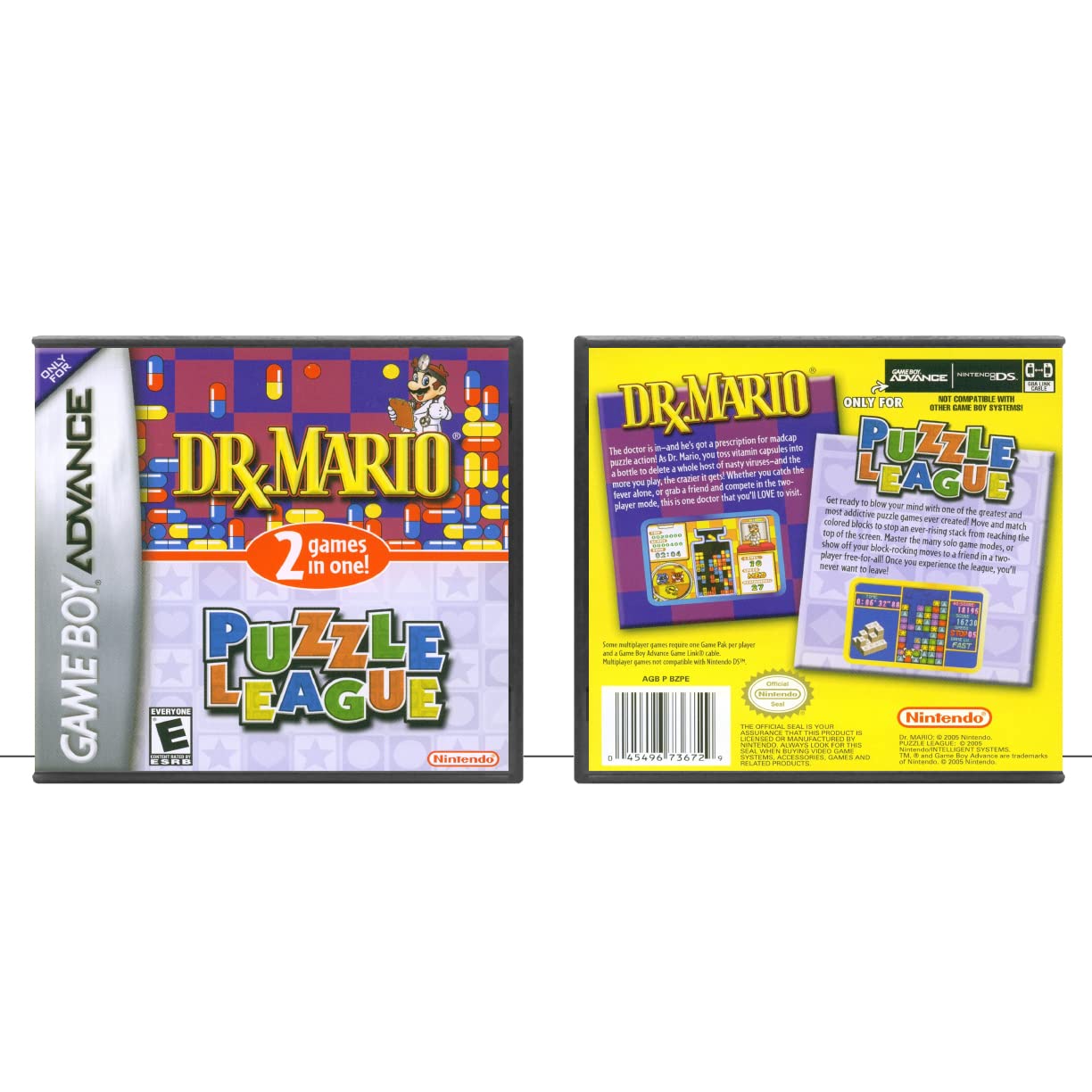 Dr. Mario & Puzzle League | (GBA) Game Boy Advance - Game Case Only - No Game