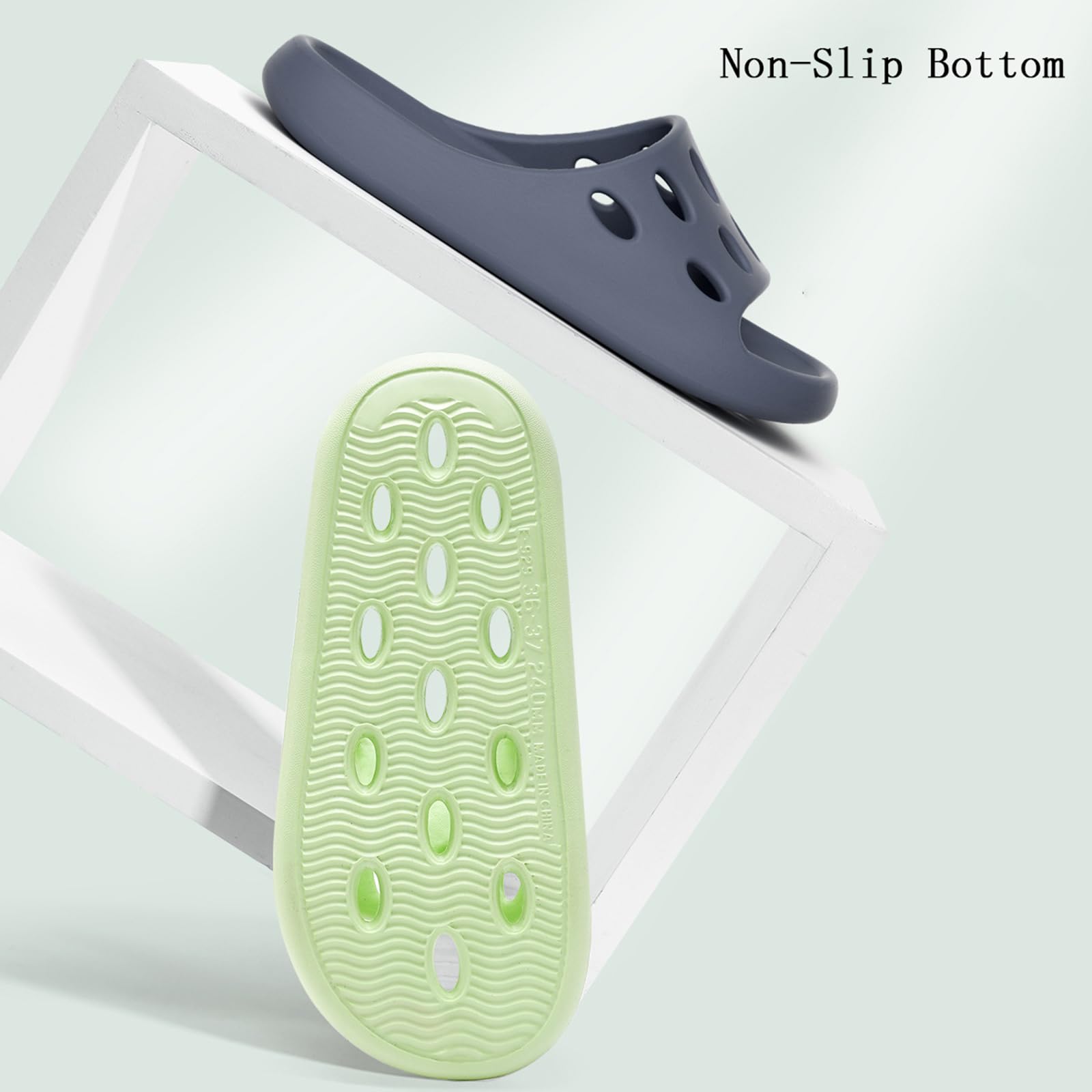 Cozshoery Shower Slippers for Women and Men, Quick Drying Pool Slides Lightweight Beach Sandals with Drain Holes