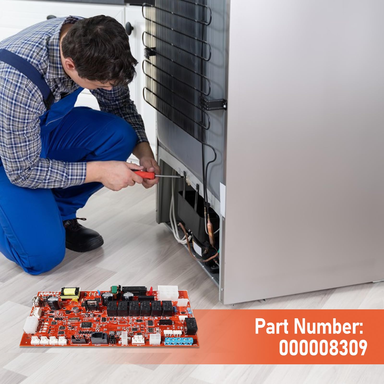 HSOKEW 000008309 Control Board, Compatible with Manito-woc Ice Maker Machine for ID0302A, D0303W, IY0304A, ID0322A, ID0323W, IY0324A, ID0452A, ID0453W Commercial Ice Control Circuit Board