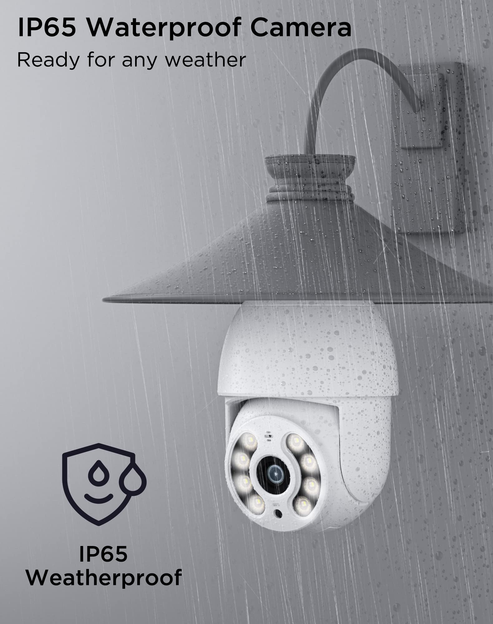 DocSmart Light Bulb Security Cameras, 2K Outdoor Wireless 360°Pan/Tilt IP Light Socket Cameras for Home Security with IP65 Color Night Vision Auto Tracking Siren Alarm Two Way Audio 2.4GHz