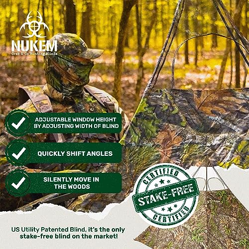 Nukem Grab & Go Hunting Ground Blind - Mossy Oak Obsession - Lightweight Stake-Free Pop Up Turkey & Deer Blind (Standard)