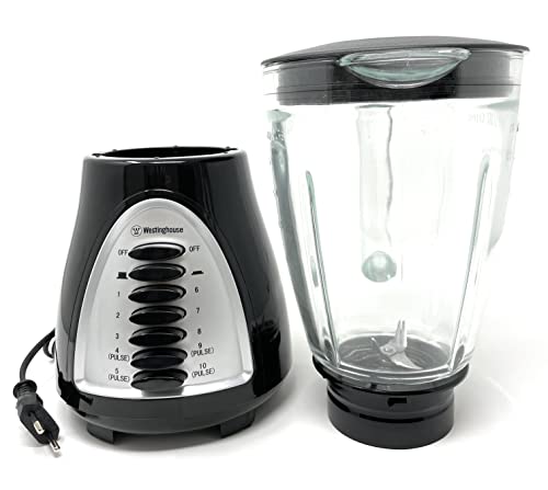 Westinghouse 220 Volts Blender WKBE1008BA -1.5L -10 Speed - Pulse Rotation - Stainless Steel Blade With Glass Jar 220-240 Volts (Not For USE IN USA)