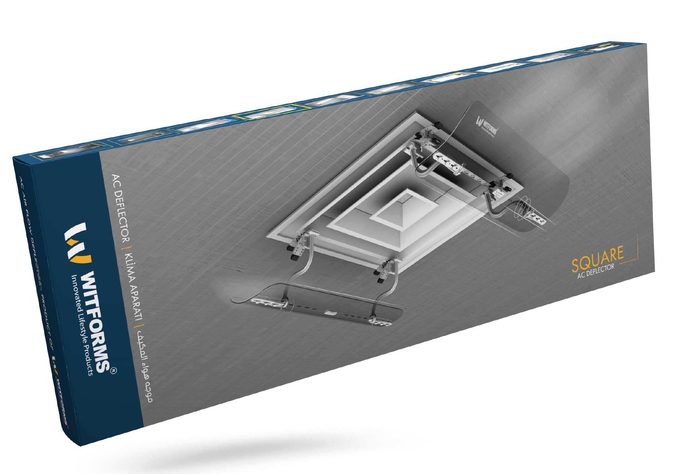 WITFORMS/SQUARE - Adjustable AC air deflector suitable for central air conditioner's square outlets. Enhance cooling and heating circulation