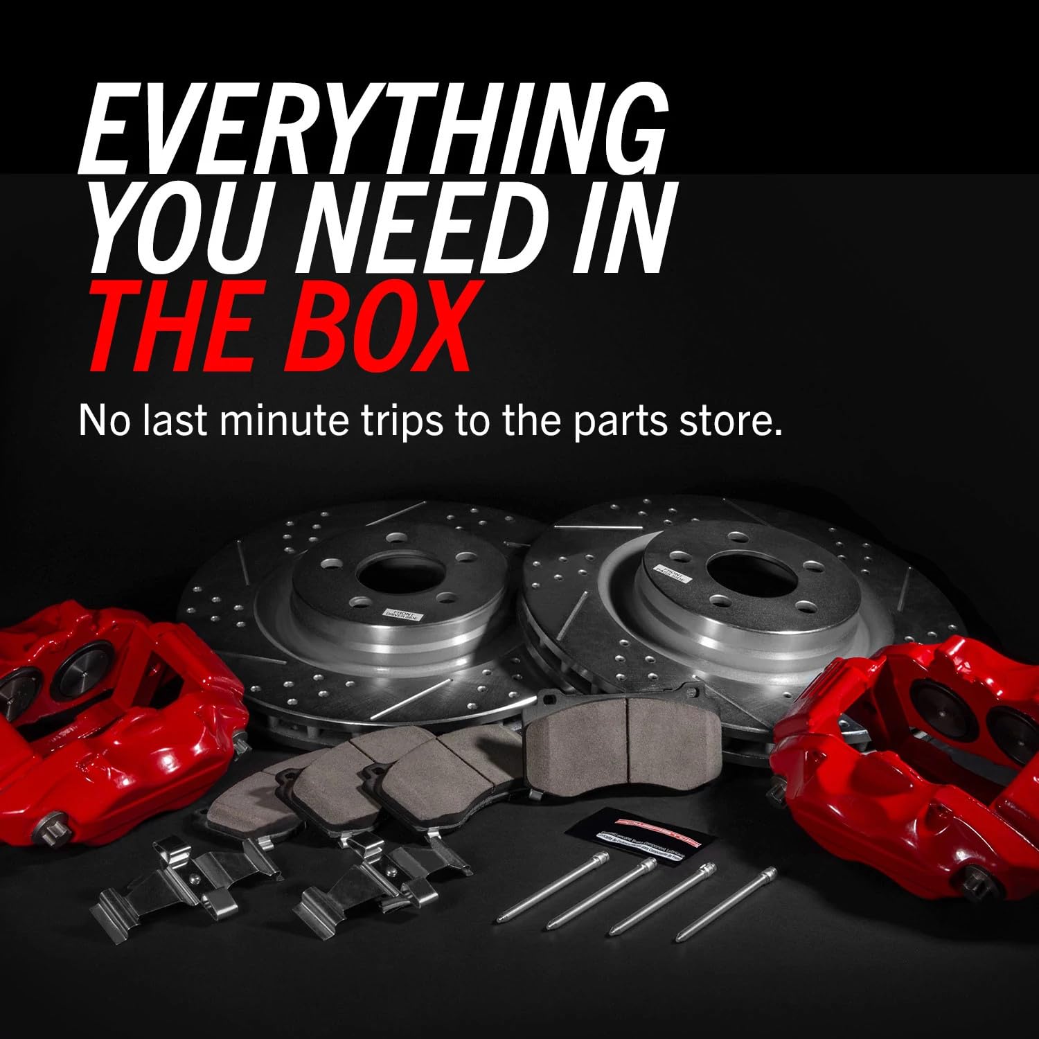 Power Stop KC4462, Z23 Front and Rear Brake Kit-Drilled/Slotted Rotors, Carbon Ceramic Pads, Calipers and 2 Front & 2 Rear Sensor Wires