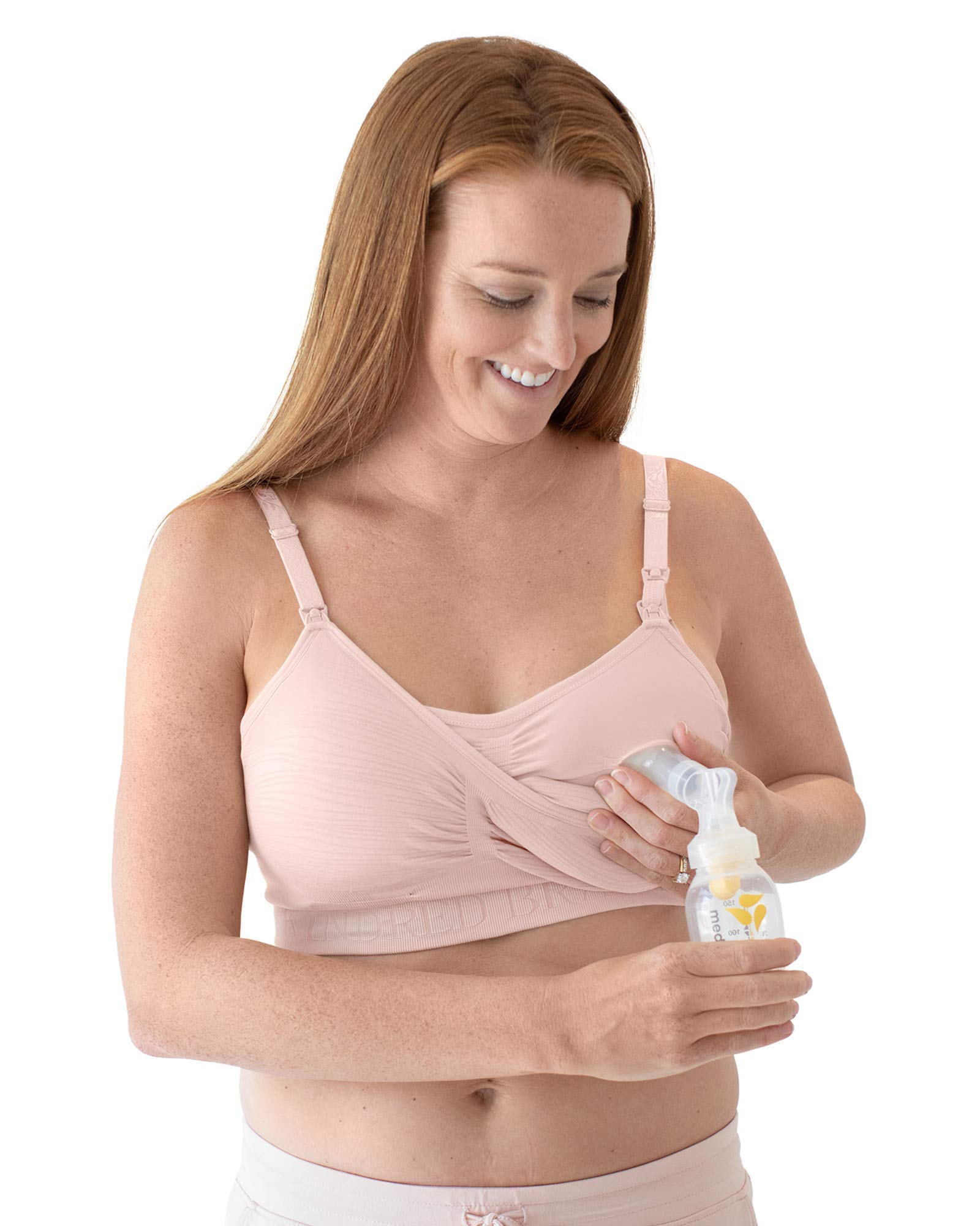 Kindred Bravely 2-Pack Hands Free Pumping Bra Bundle (Beige and Pink, Medium)