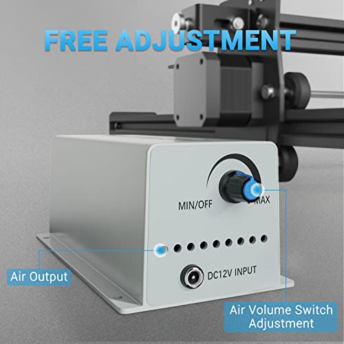 ORTUR Selected Laser Air Assist for Laser Cutter, 16L/min Airflow Air Assist Pump Kit for Most Laser Engraver and Cutter, Low Noise, Clean Surface & Smooth Edge