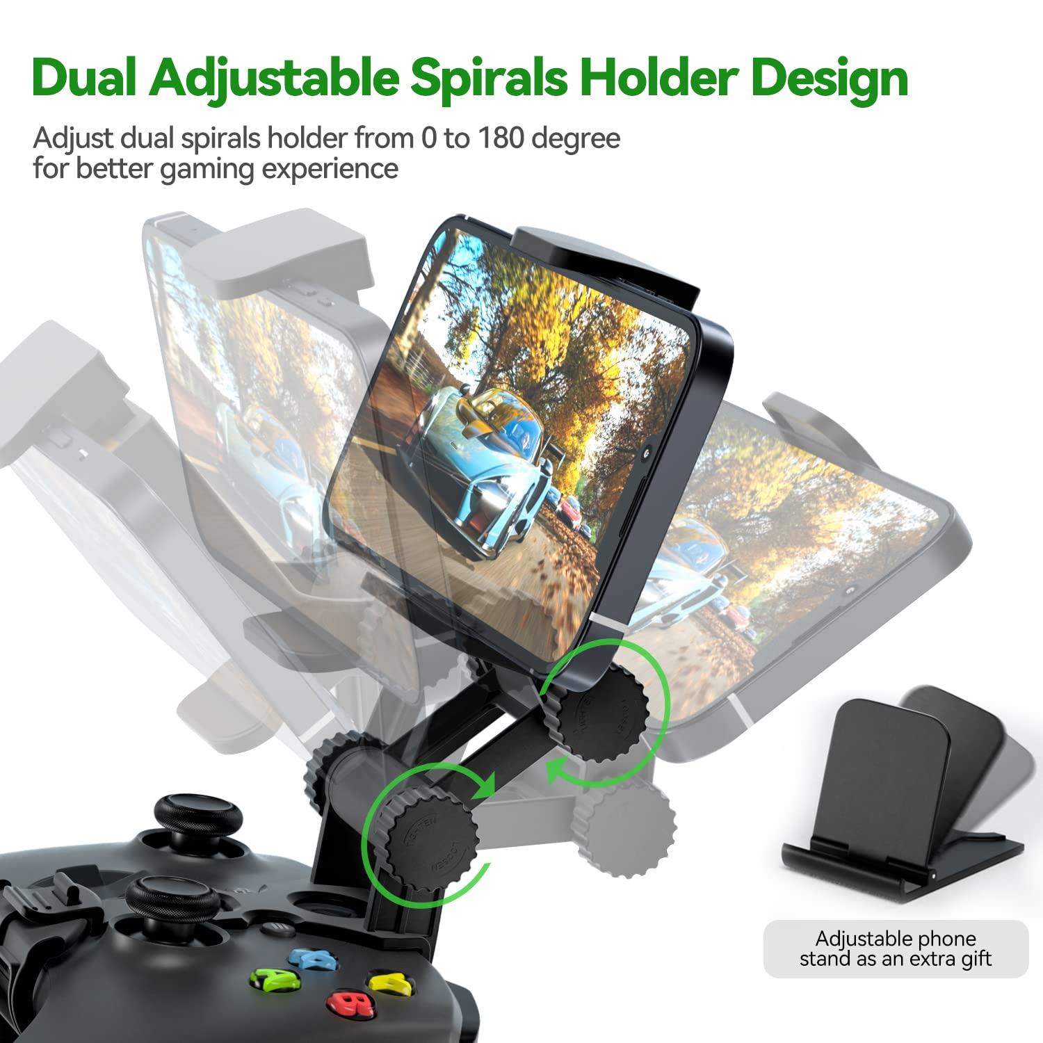 Controller Phone Mount Compatible with Xbox Series X/S & Elite 2 Controller, OIVO Controller Mount with Adjustable Gear, Controller Clip Holder, Clamp Bracket Holder for Xbox Core X/S