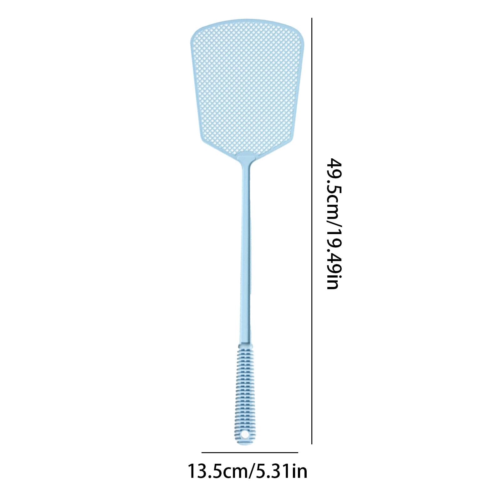 Generic Telescopic Fly Swatters - Heavy Duty Flyswatter | Long Handle Swatter with Hanging Hole | Manual Extendable Fly Swatters | Wide Mesh Fly for Home Garden Classroom Restaurant, flat shape