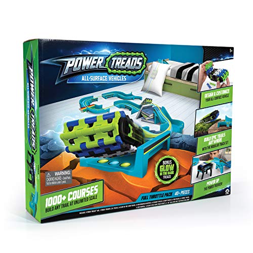 Power Treads - All-Surface Toy Vehicles - Full Throttle Pack - 40+ Pieces (with Bonus Glow-in-The Dark Treads As Seen on TV) - FFP Packaging - by WowWee