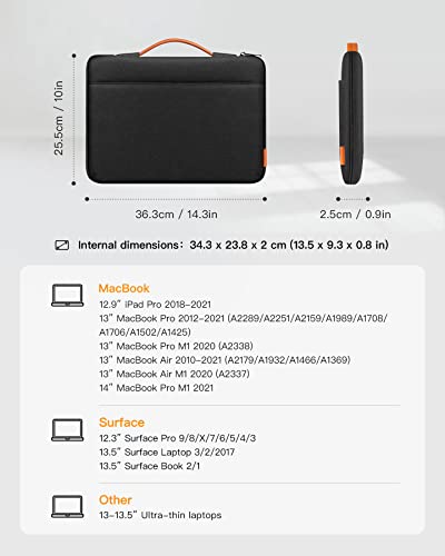 Inateck 13-13.3 Inch Sleeve Case Cover Protective Bag Ultrabook Netbook Carrying Handbag Compatible with 13 Inch MacBook Air/MacBook Pro(Retina) 2012-2015, 2016-2020, MacBook Pro 14 M1 2021 M2 2023