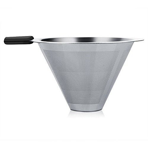 Yosoo Coffee Maker Pot, Manual Hand Drip Coffee Maker Glass Pot with Stainless Steel Filter, 400ml