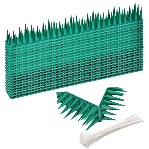 edola Bird Spikes for Outside 20 Pack, Squirrel Cat Dog Pigeon Deterrent, Plastic Animal Defender Spikes for Fence, Keep Cats Birds Away