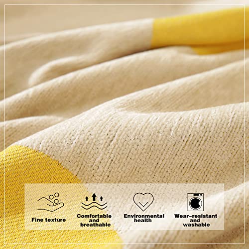 Meekid Yellow Flower Soft Blanket Sofa Covers for 3 Cushion Couch - Ultimate Comfort