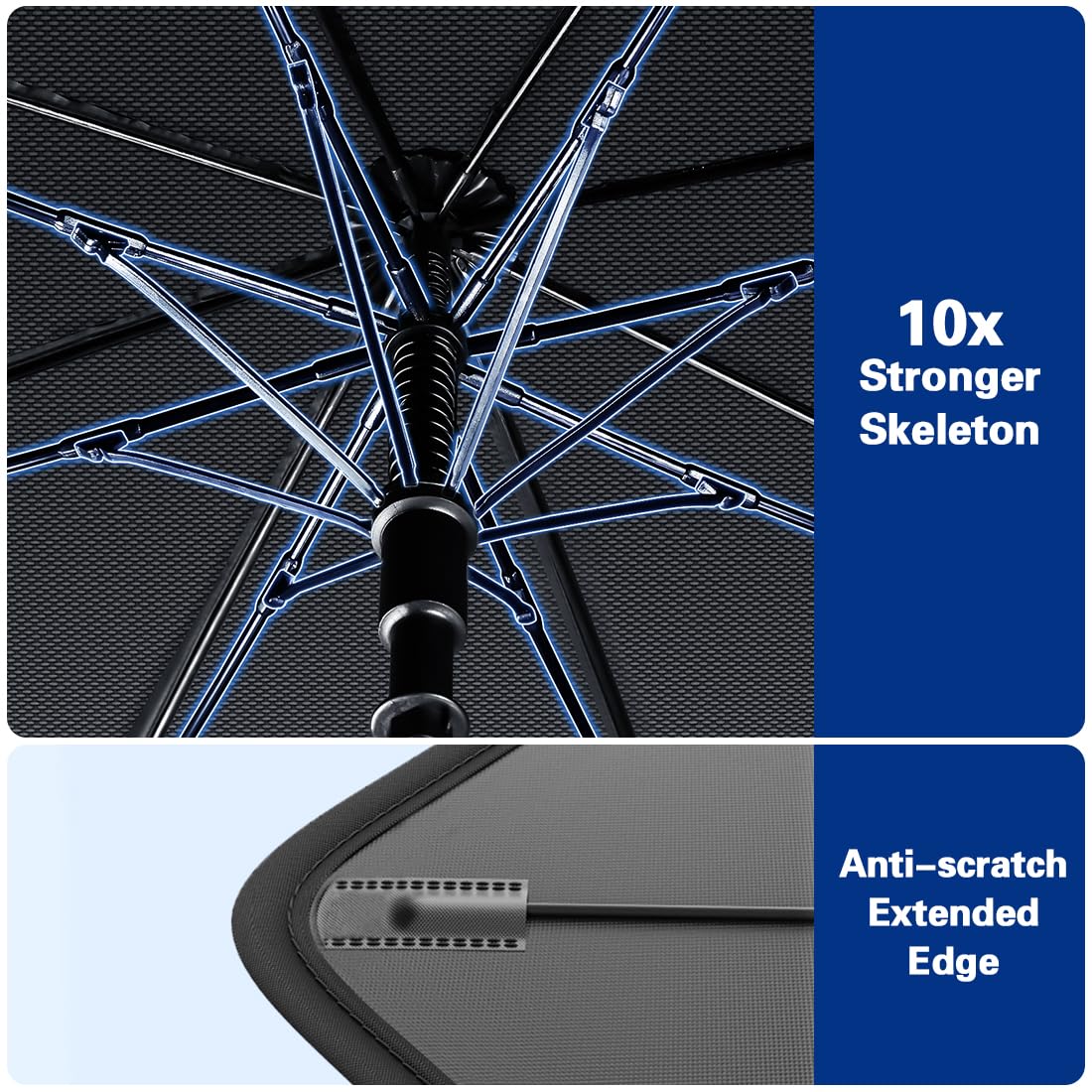 Car Windshield Sun Shade Umbrella - Foldable Car Umbrella Sunshade Cover UV Block Car Front Window (Heat Insulation Protection) for Auto Windshield Covers Trucks Cars (Large)