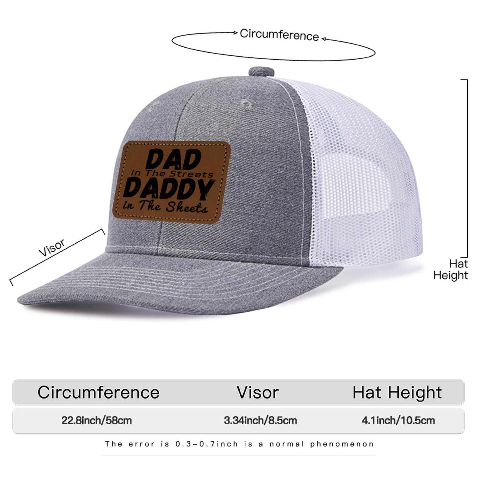 Dad in The Street Daddy in The Sheets Hat Daddy Mesh Trucker Hat Leather Patch Baseball Cap Golf Hat