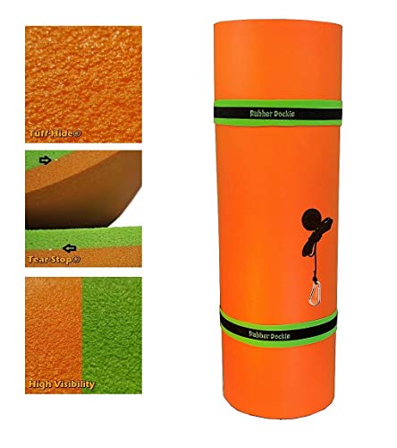 Rubber Dockie RD18OGT2 Floating Pad Foam Water Mat – 18 ft. x 6 ft., Green/Orange