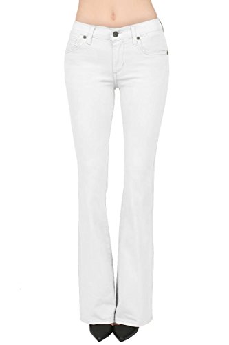 Hybrid & Company Women's Skinny Bootcut Stretch Pant P31698BL White 11