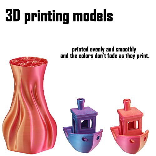 PLA 3D Filament, DB PLA Filament 1.75mm Accuracy +/- 0.03 mm Fit Most FDM Printer,2 Colors in 1 Dual Color Co-Extrusion 3D Filament 1kg Filament (2.2lbs)