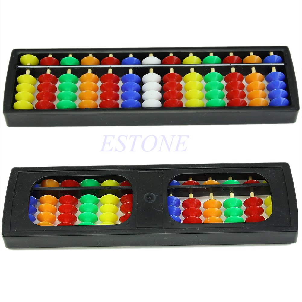 WANGYUMI Portable Arithmetic Soroban w/Colorful Beads Mathematics Calculate Tool Abacus