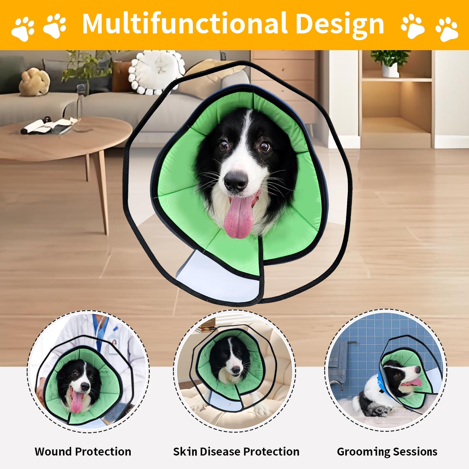 Dog Cone Collar for Dogs After Surgery Extra Long, Adjustable Comfy Dog Elizabethan Pet Collar Cone for Large Dogs Anti-Lick Protective Collar(Blue, XXL)
