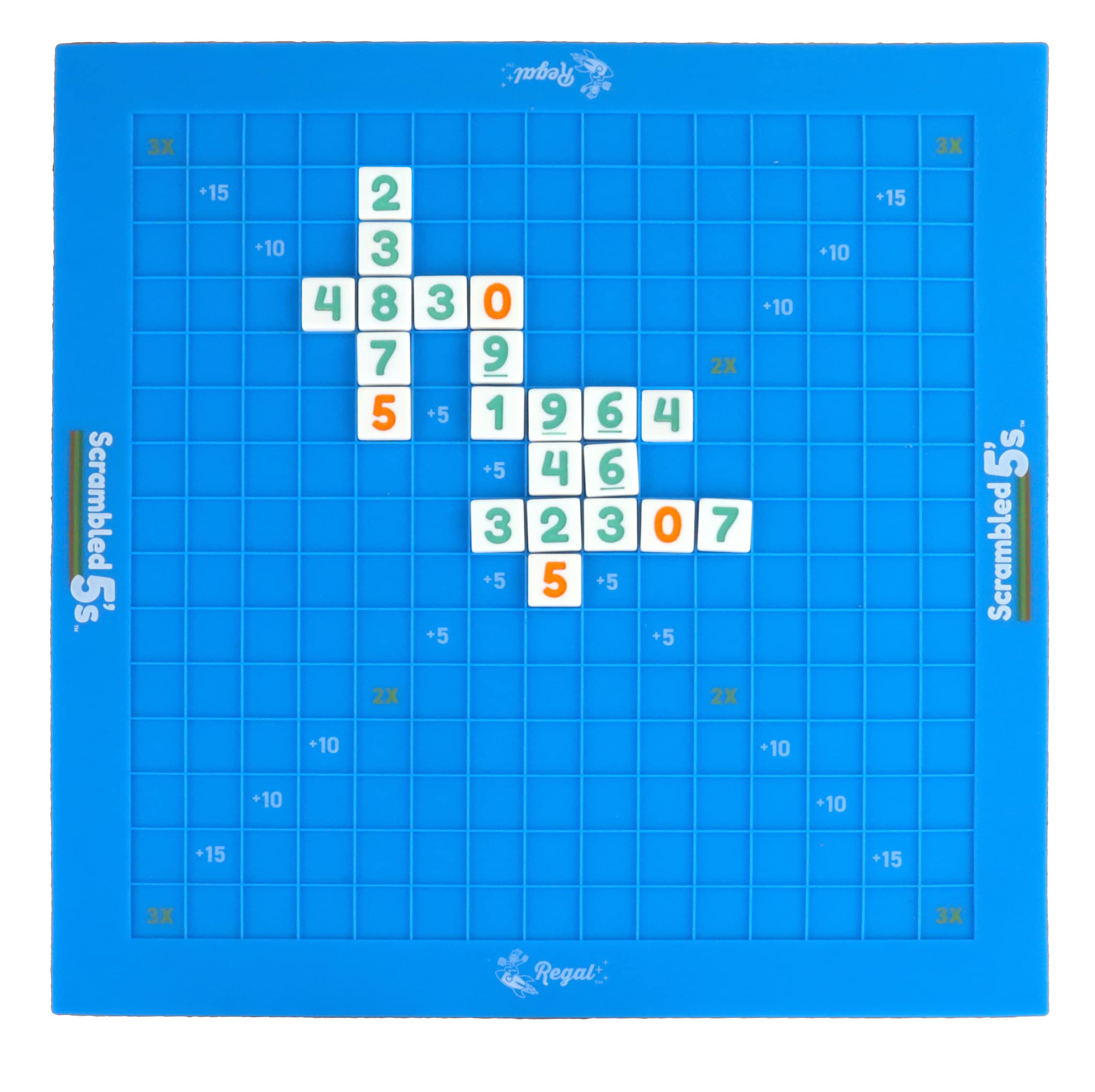 Regal Games - Scrambled 5’s - Fun Family-Friendly Math Game - Includes Silicone Game Mat - Ideal for 2-4 Players Ages 8+