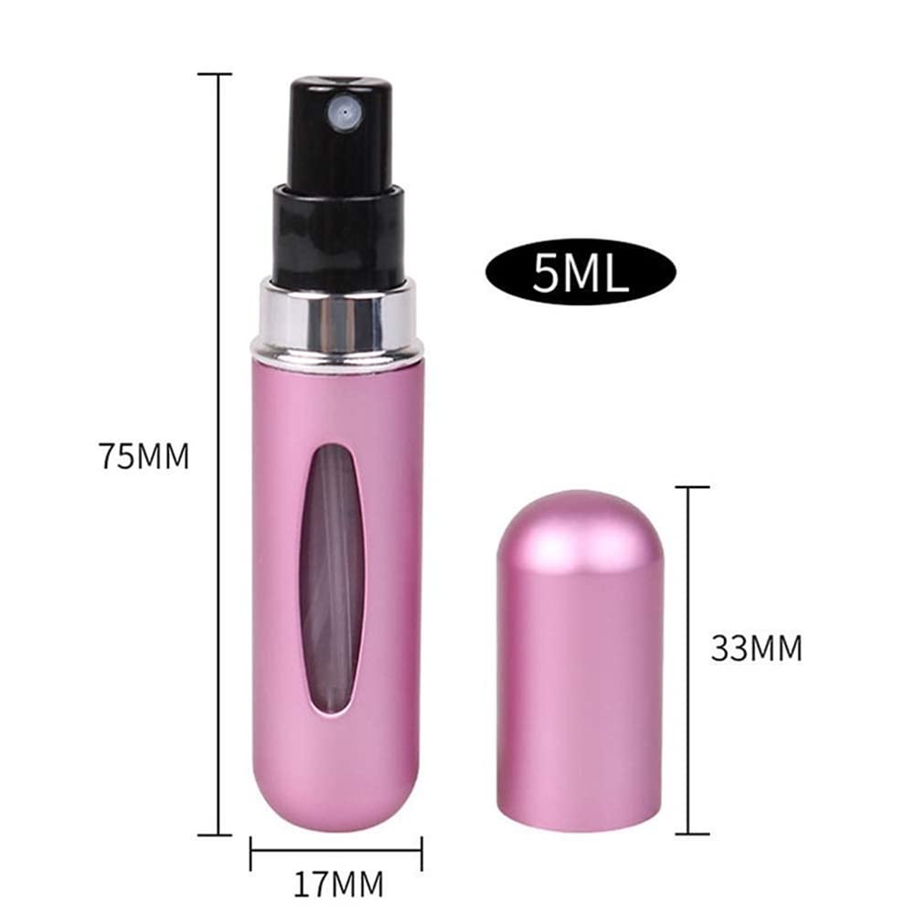 InfantLY Bright 5ml Perfume Atomizer Portable Liquid Container for Cosmetics Mini Aluminum Spray Empty Bottle Refillable for Traveling
