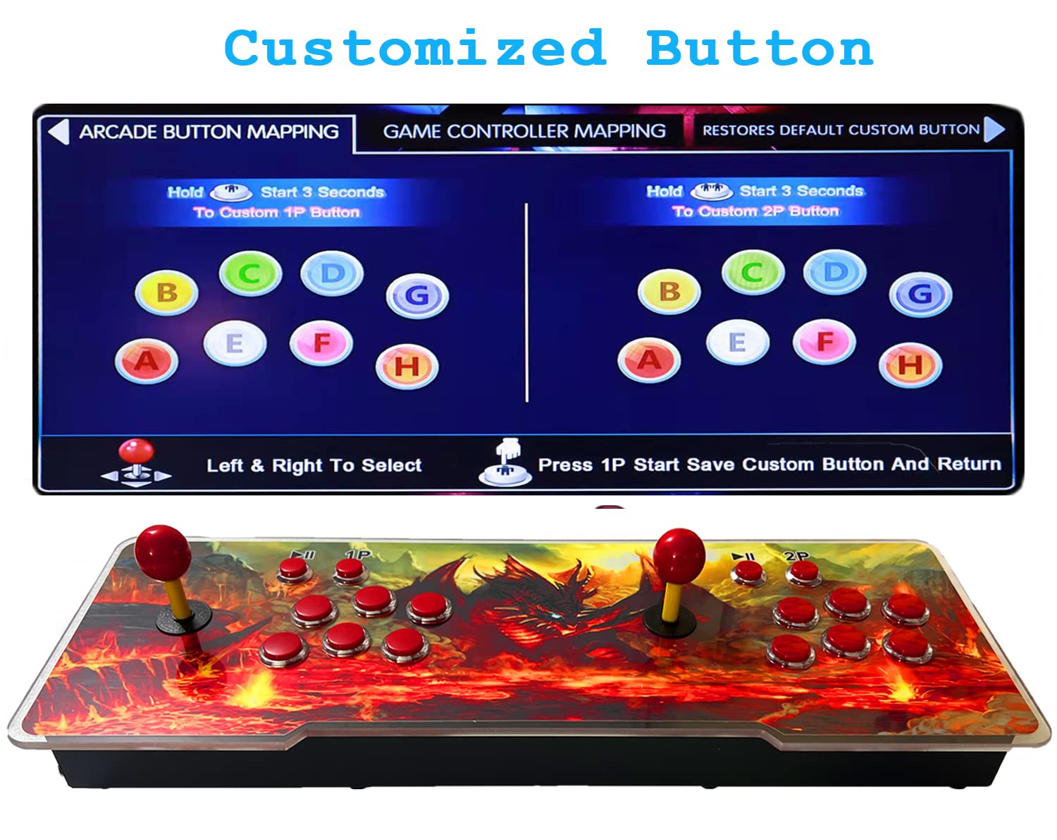 RegiisJoy 28890 Games in 1 Pandora 60S Arcade Game Console Retro Game Machine for PC & Projector & TV, 2-4 Players, 1280X720, 3D Games, Search/Hide/Save/Load/Pause Games, Favorite List