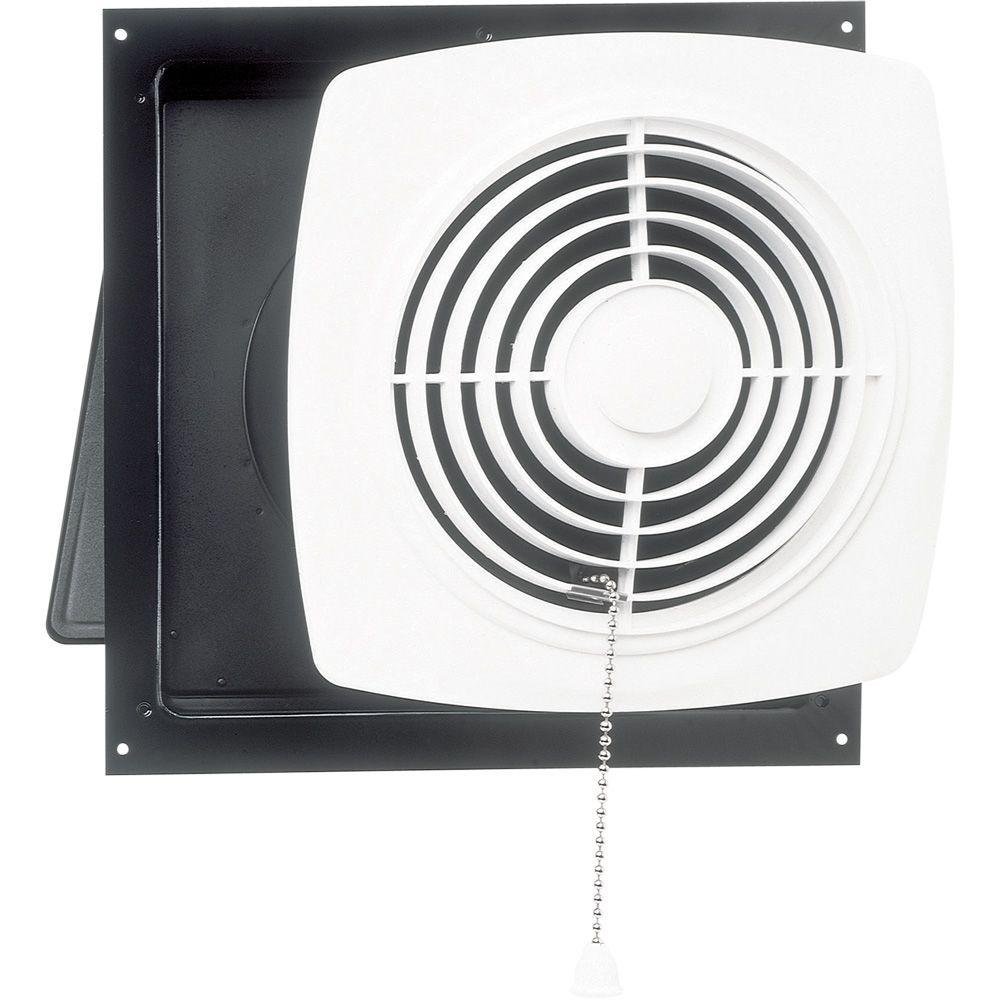 Broan-NuTone 506 Chain-Operated, Through-the-Wall Ventilation Fan White Cover, 430 CFM, 7.5 Sones, 10"