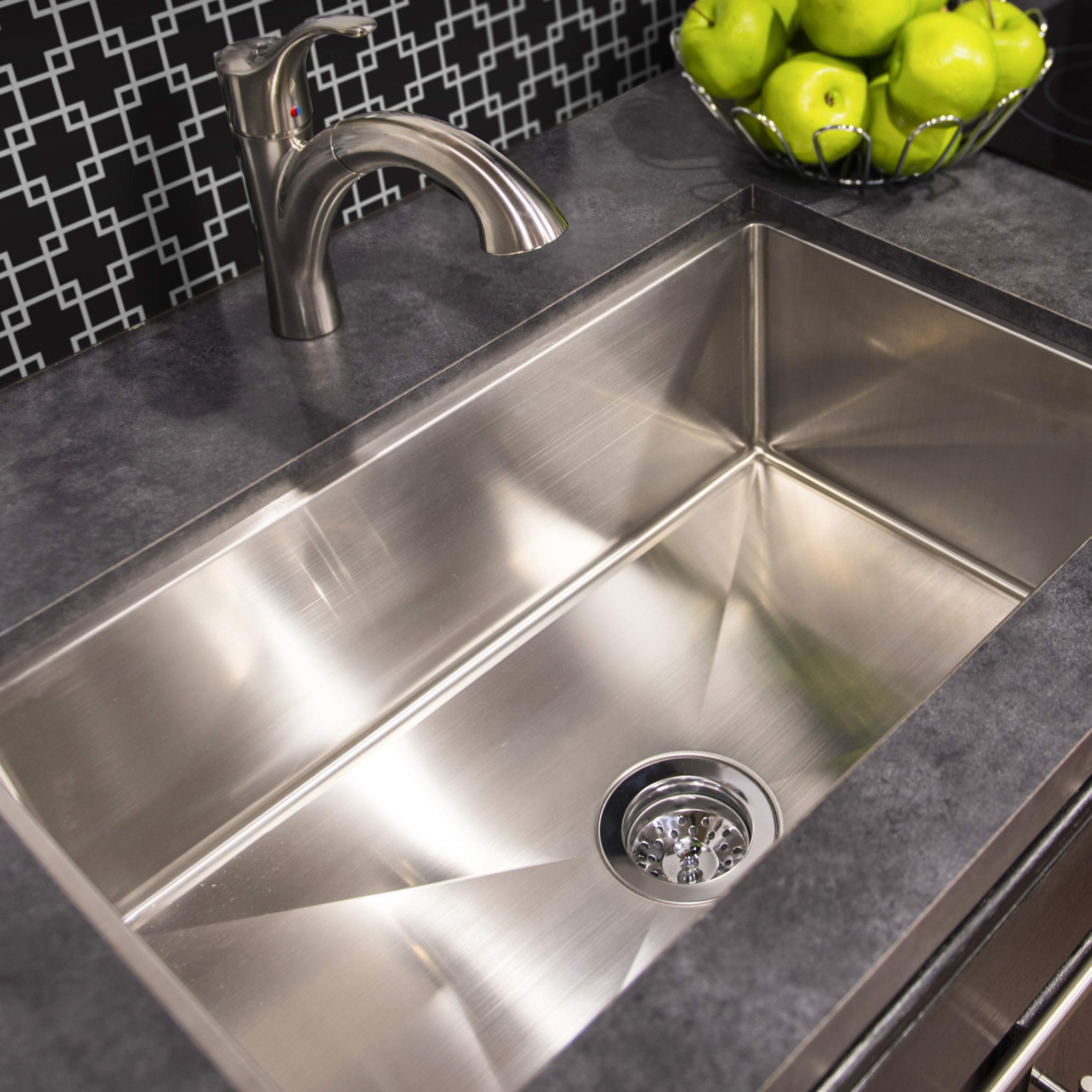 Lippert Better Bath - 385313 Single Square Sink - 27" x 16" x 7" (Stainless Steel)