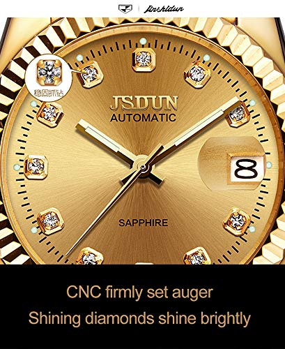 OLEVS Automatic Watches for Womens Ladies Gold and Silver Two Tone Stainless Steel Waterproof Date Wrist Watches Luxury Dress Classic Style