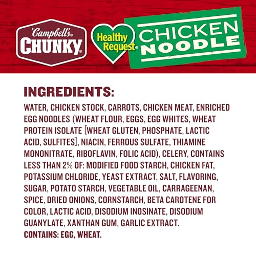 Campbell’s Chunky Soup, Healthy Request Chicken Noodle Soup, 16.1 Oz Can (Case of 8)