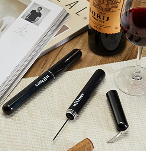 wiOnes 2022 Pocket Wine Opener, Air pump wine bottle opener, features built-in foil cutter and air pressure safeguard technology.
