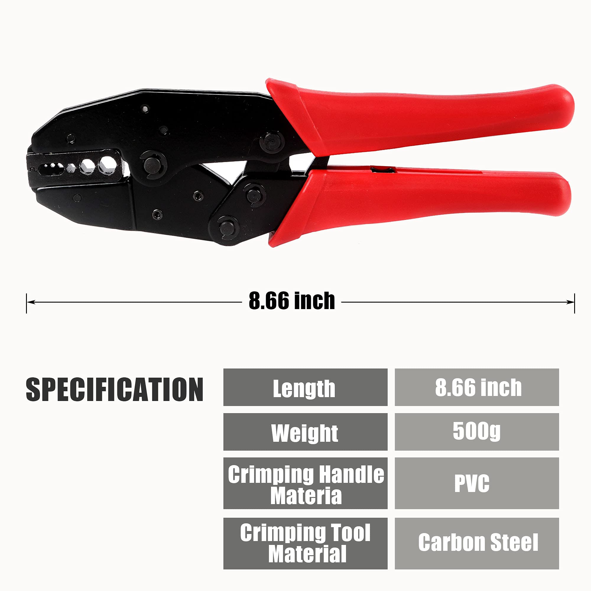 TLS.eagle BNC RG58 Plug Crimp Connector and Striping Crimp Tool for RG58/RG59/RG6 10 Pack Red