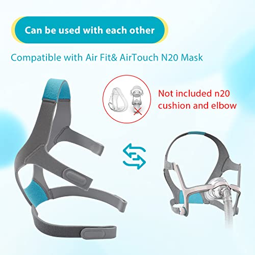 PalpitateC N20 Replacement Headgear Compatible with AirFit N20 for Adjustable Home Mask Headband with Magnetic Headgear Clips (2 Pack)