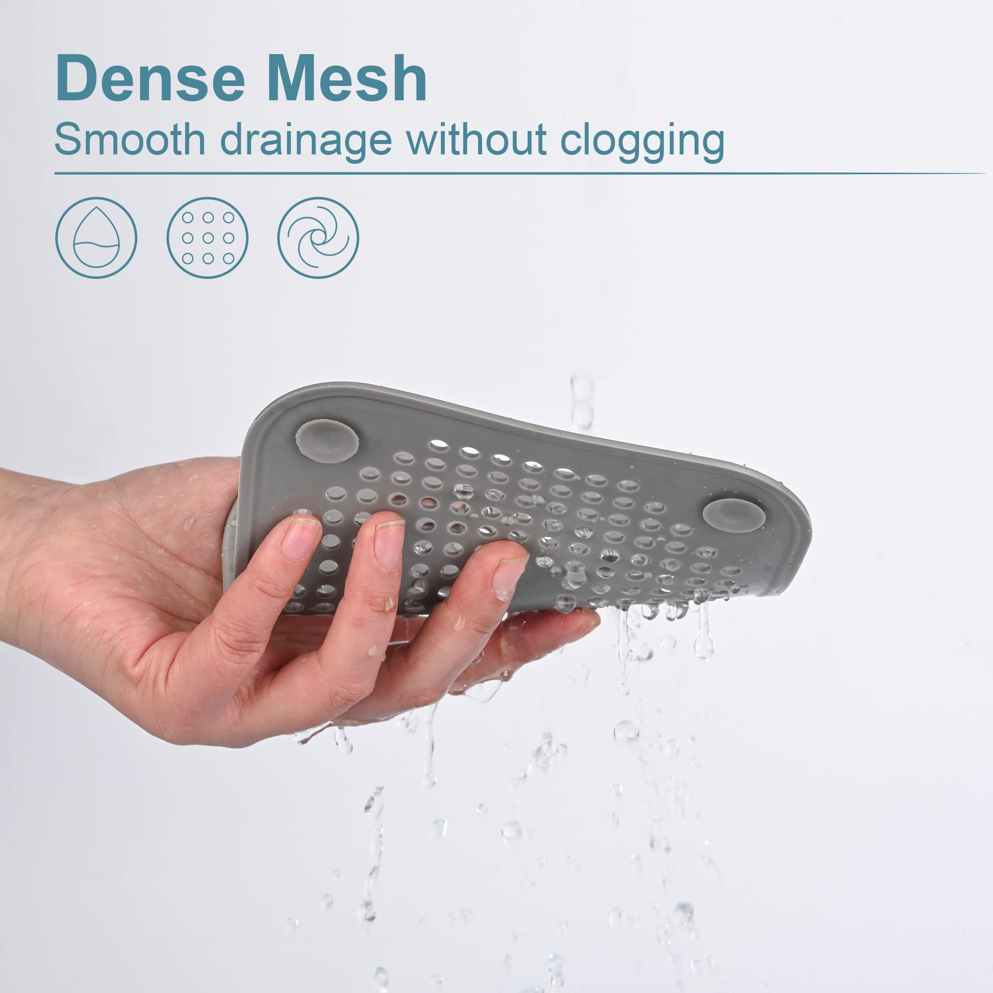 Emlim 2 Pack Hair Drain Catcher,Drain Hair Catcher,Silicone Hair Stopper with Suction Cups,Easy to Clean and Install Suit for Bathroom Bathtub Kitchen