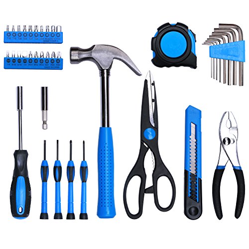 EFFICERE 40-Piece All Purpose Household Tool Kit β Includes All Essential Tools for Home, Garage, Office and College Dormitory Use