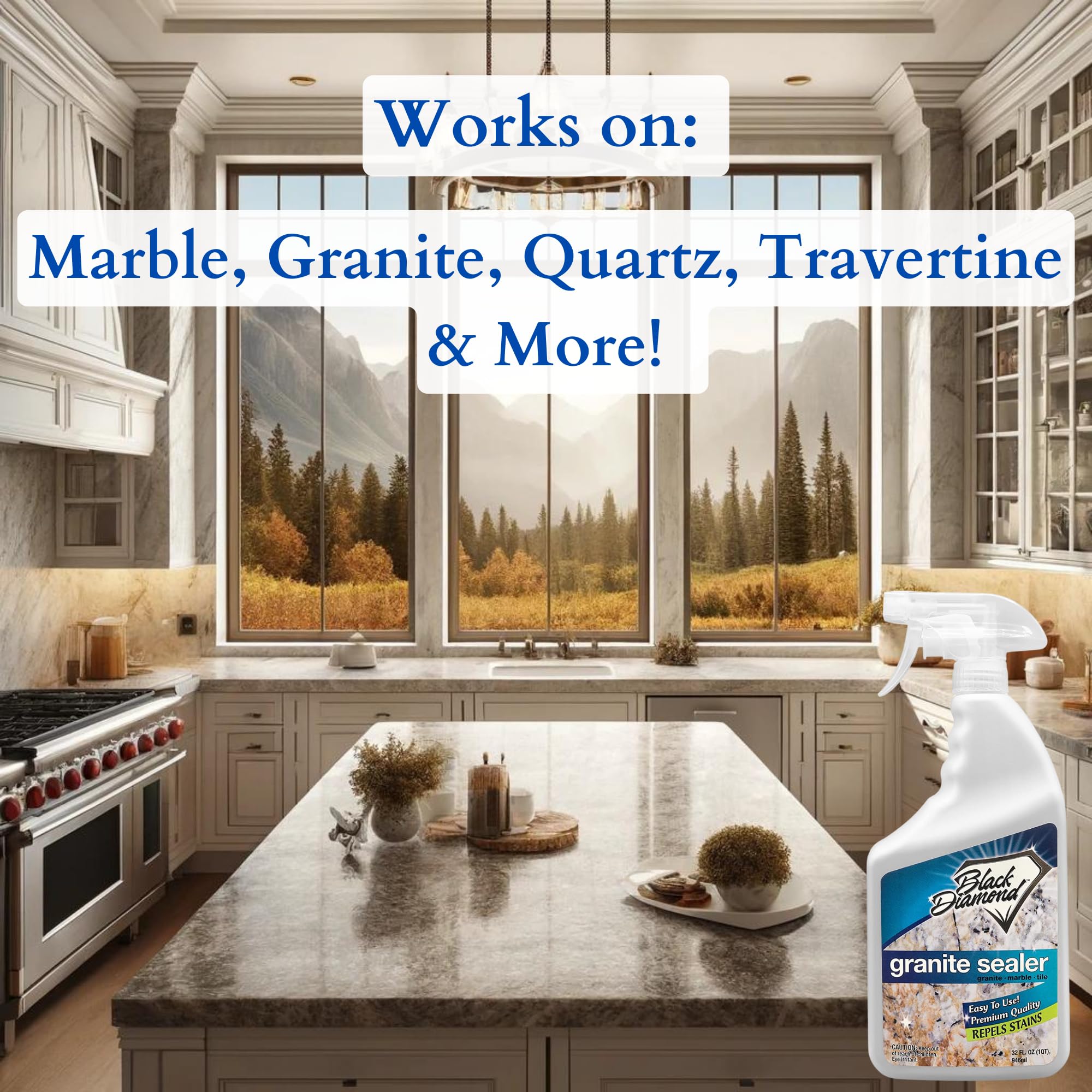 Black Diamond Stoneworks Granite Sealer: Seals and Protects. Marble Sealer Protector. Granite, Marble, and Travertine Countertop Sealer for All Stone Countertops. 1-Pint.