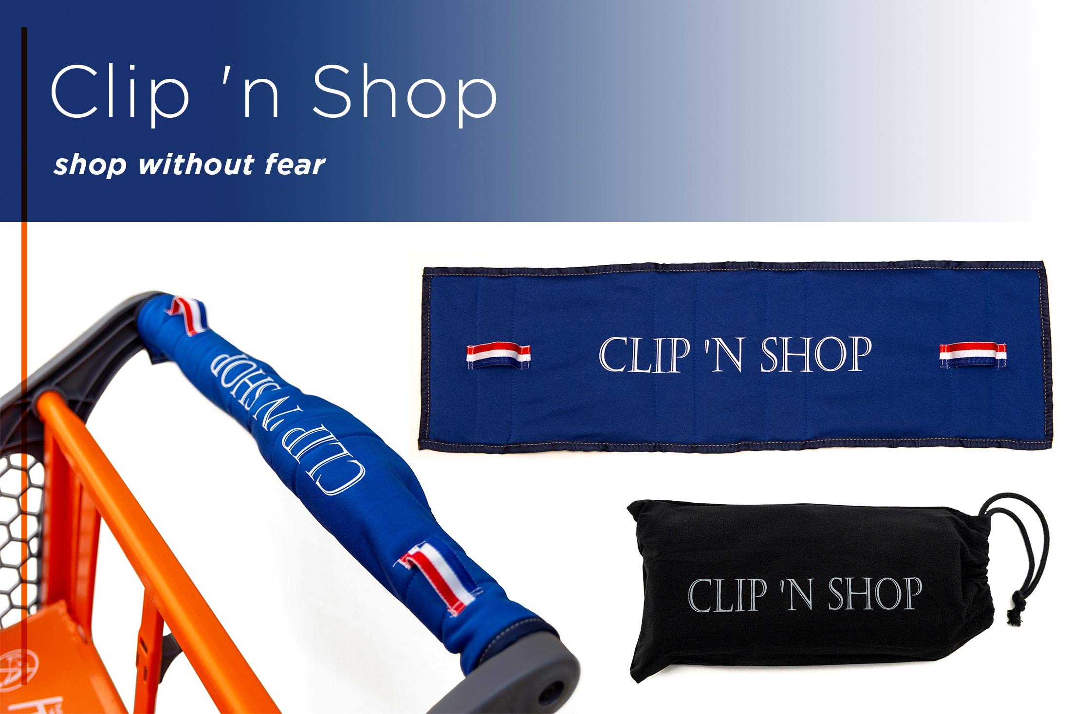 Clip n' Shop - Shopping Cart Handle Cover - Shopping Trolley Cover Hand Protector - Soft and Comfy Grip Cover I Grocery cart Handle Cover