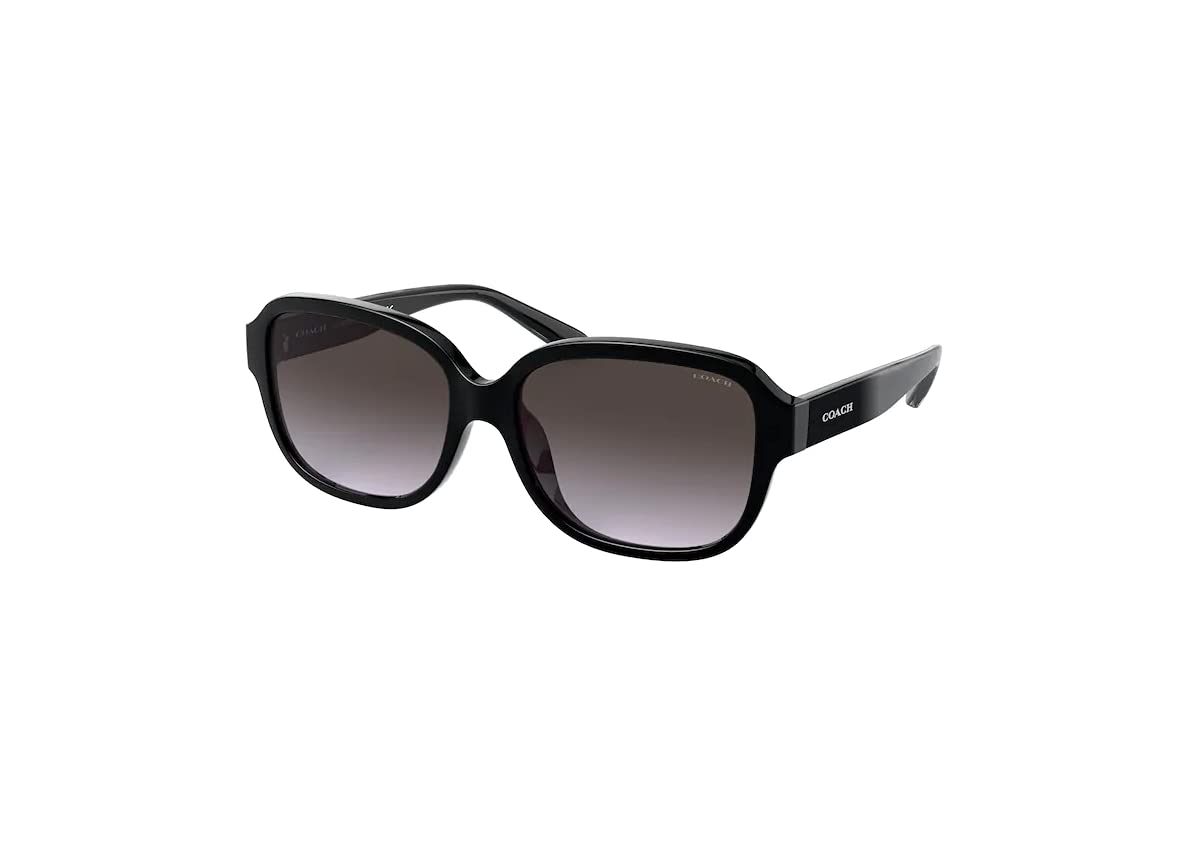 Coach HC8298U 50028G 57MM Black/Dark Grey Gradient Rectangle Sunglasses for Women + BUNDLE With Designer iWear Eyewear Kit