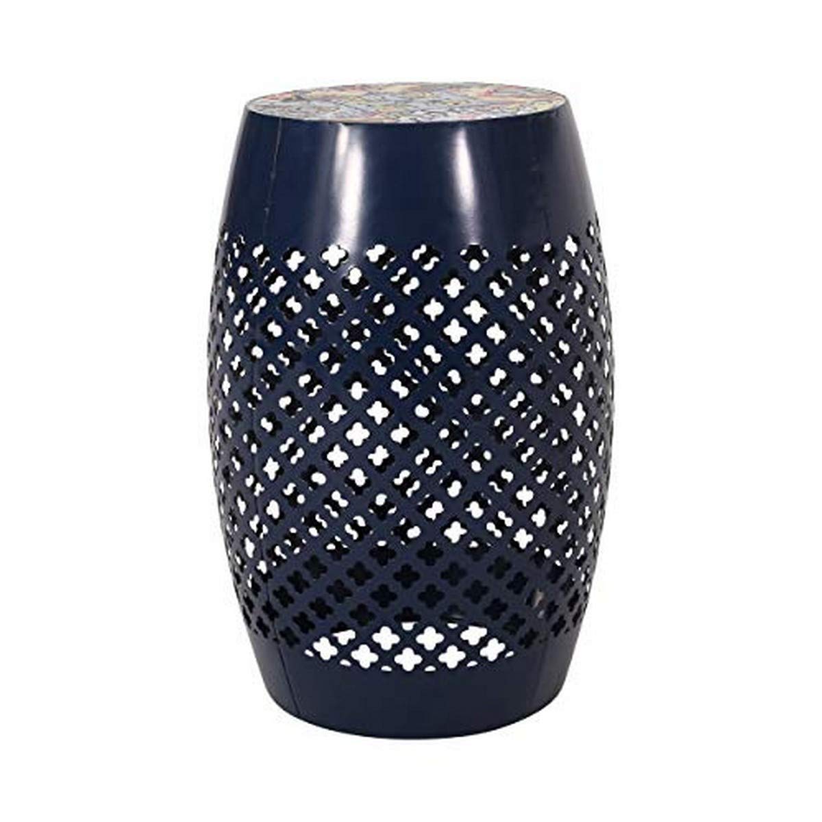 Christopher Knight Home Kenny Outdoor Lace Cut Side Table with Tile Top, Teal