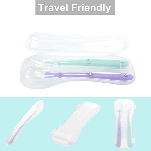 PandaEar Baby Silicone Soft Spoons| Training Feeding for Kids Toddlers Children and Infants| BPA Free 6 Pack| Great Gift Set |Gum-Friendly First Stage