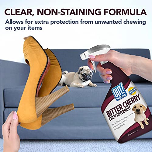 OUT! PetCare Bitter Cherry Chew Deterrent | Deterrent for Puppy Training to Discourage Licking and Chewing | 32 oz
