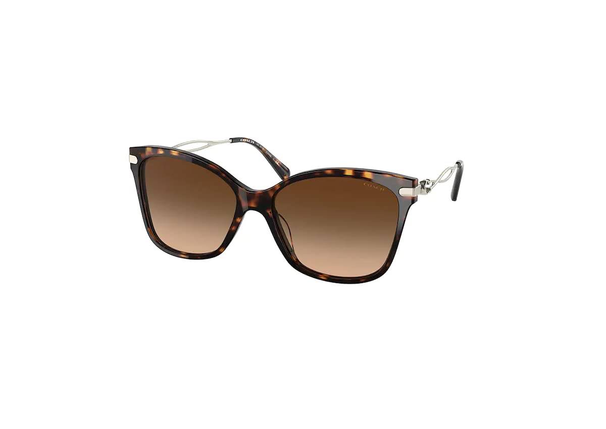 Coach HC8316 512074 58MM Dark Tortoise/Brown Gradient Butterfly Sunglasses for Women + BUNDLE With Designer iWear Eyewear Kit