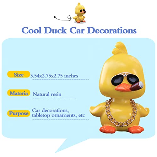 wonuu Shaking Head Duck Car Dashboard Decorations Cute Yellow Ducks Doll for Car Interior Ornament Accessories, Cool Duck