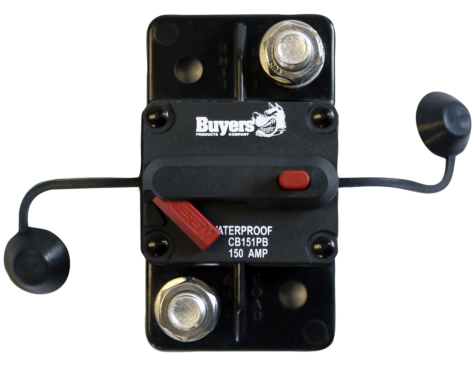 Buyers Products 150 Amp Circuit Breaker with Manual Push-to-Trip Reset with Large Frame, Black