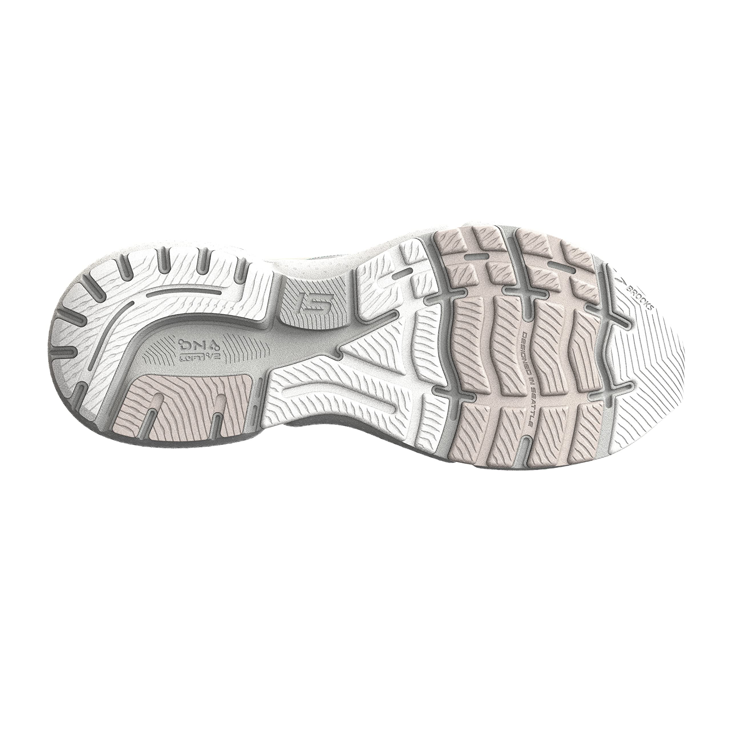 Brooks Women's Ghost 15 Neutral Running Shoe - White/Crystal Grey/Glass - 9 Medium