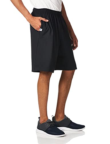Russell Athletic mens Cotton & Jogger With Pockets Short, Basic Cotton - Black, X-Large US