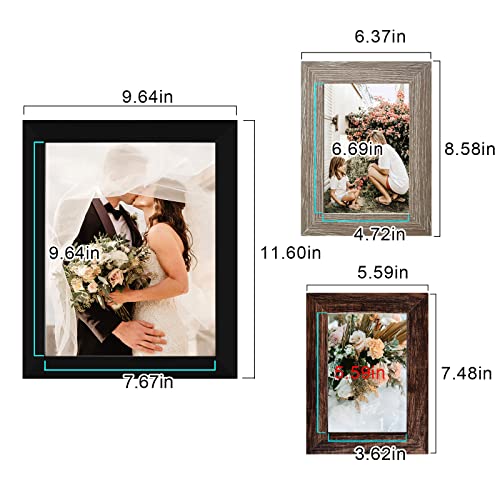 LUCKYLIFE Picture Frame Set 10-Pack, Gallery Wall Frame Collage with 8x10 5x7 4x6 Frames in 3 Different Finishes