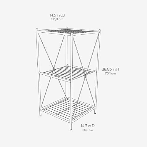 Zenna Home 3 shelves 2557NN Cross Style Floor Stand, Satin Nickel