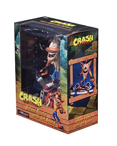 NECA Crash Bandicoot - 7” Scale Action Figure - Deluxe Crash with Jet Board